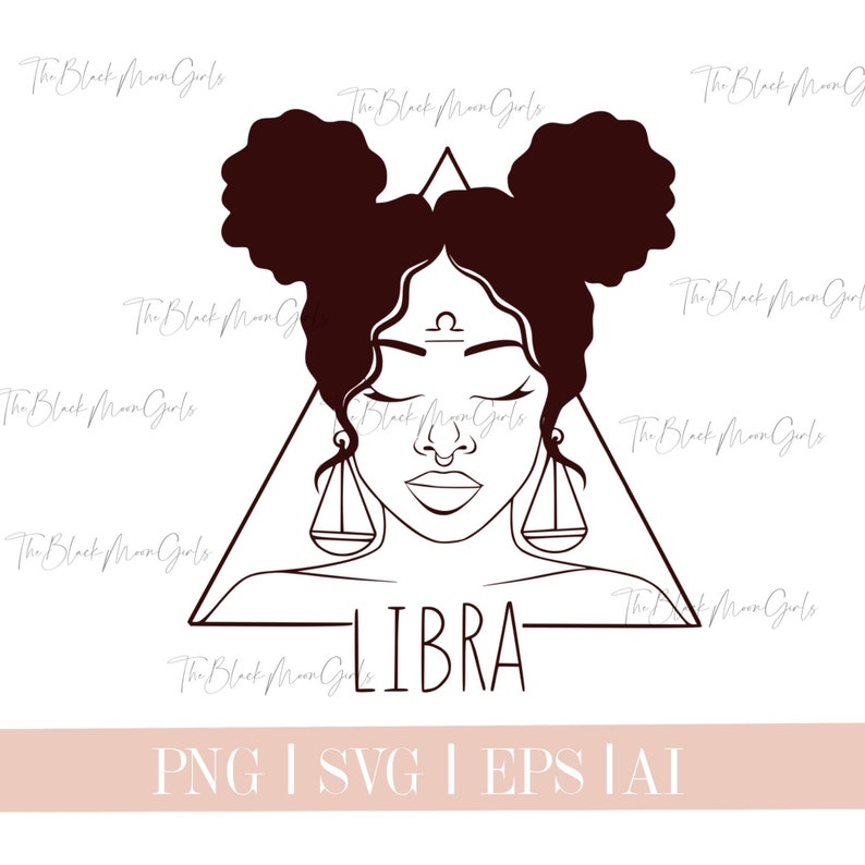 Libra Zodiac Sign Clipart/svg Black Woman SVG Afro Lady - Etsy