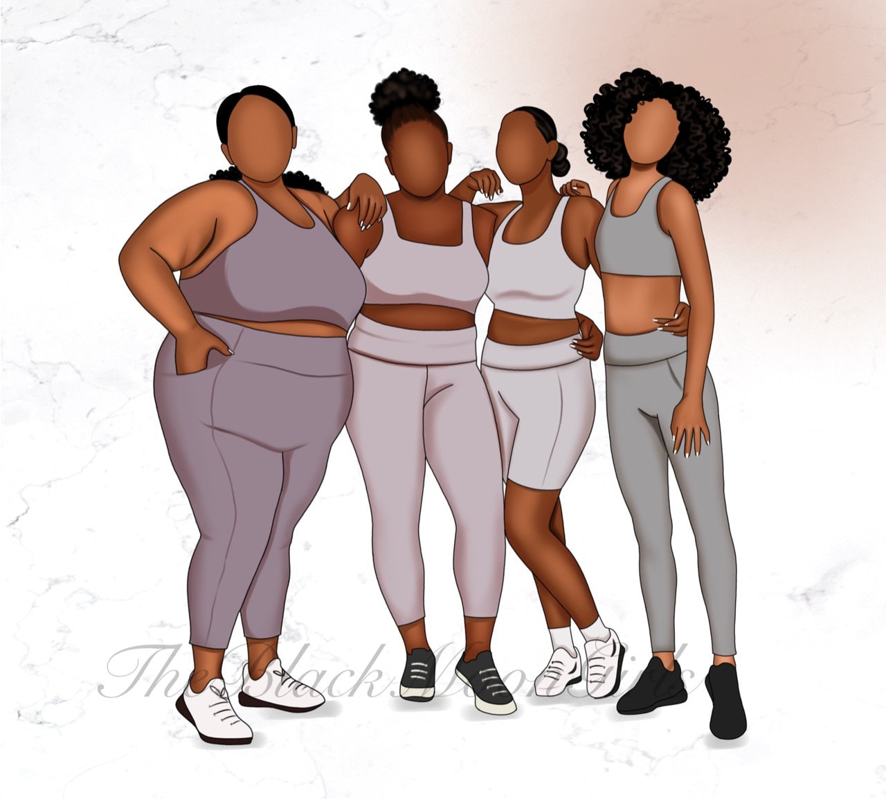 Women in Different Body Shapes Clipart Curvy Girl Clipart - Etsy