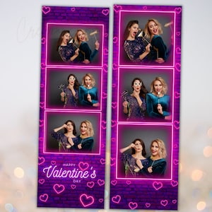 Valentine's Photo Booth Template, Neon Valentine's Day Photo Booth ...