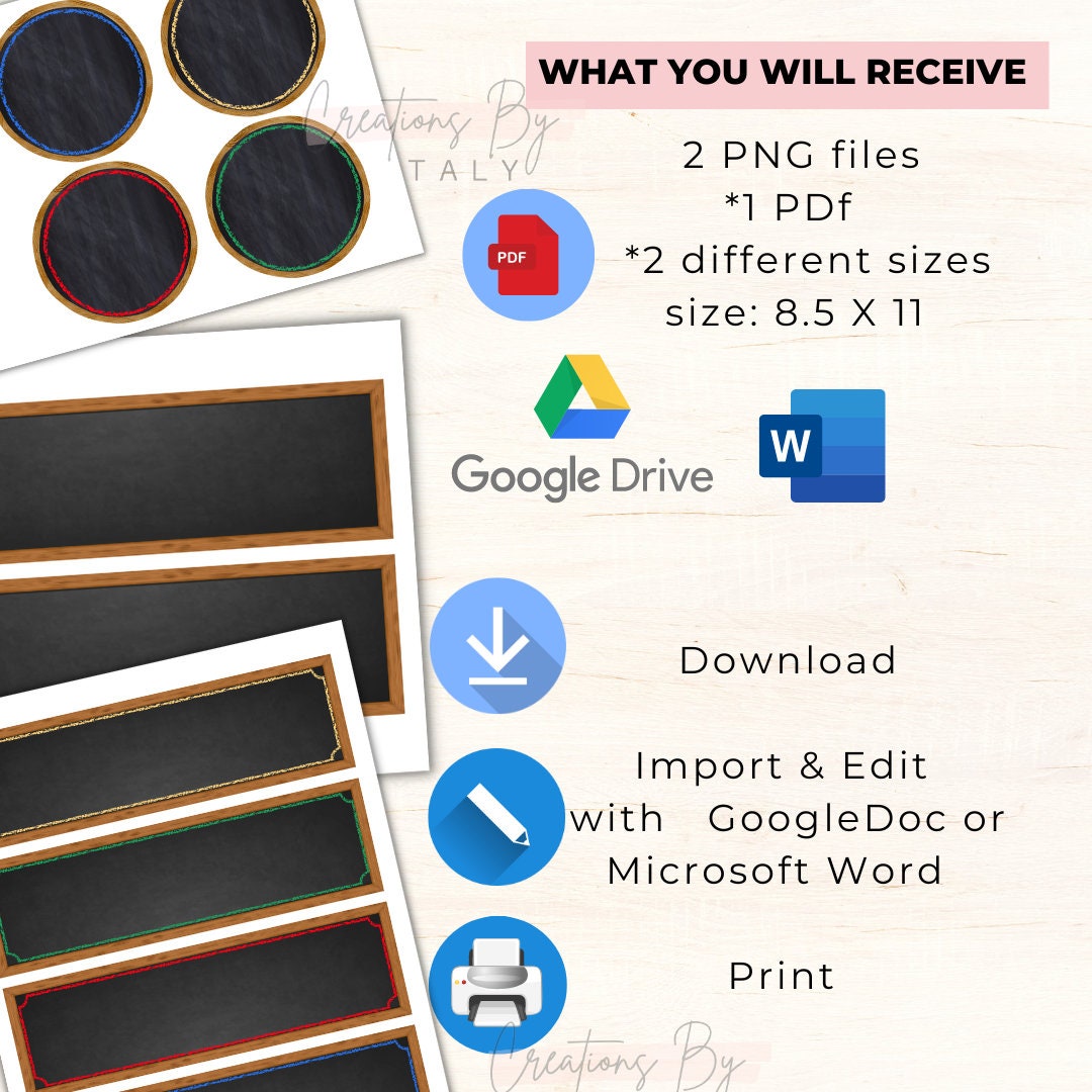 Chalk Board Classroom Labels, Student Locker Name Tags Chalk Color Name ...