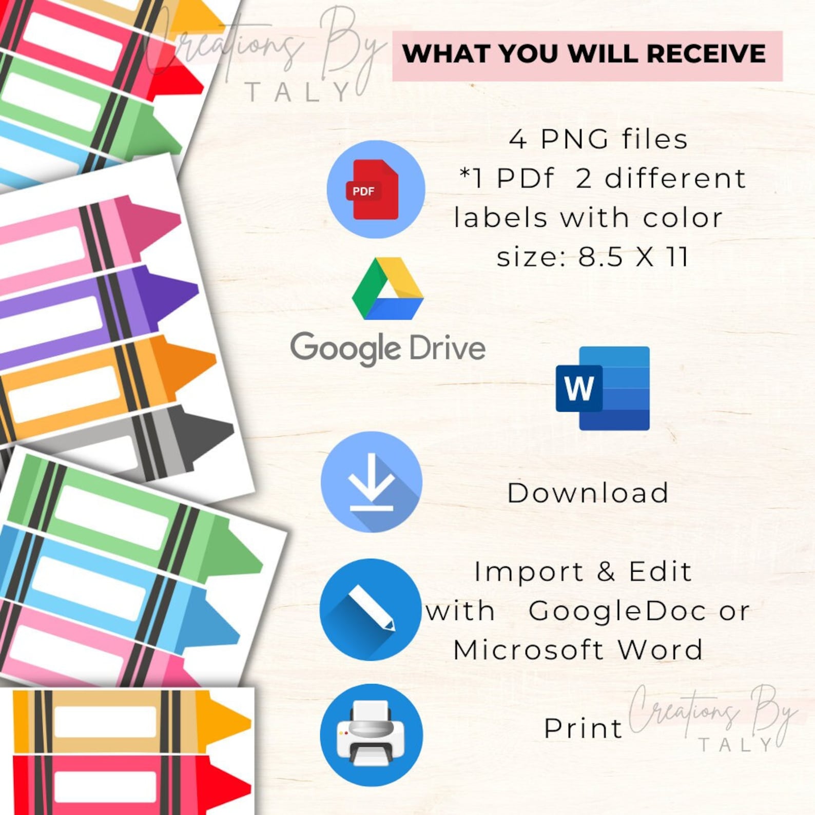 Locker Name Tags Crayons Color Name Tags Classroom Tags, Printable ...