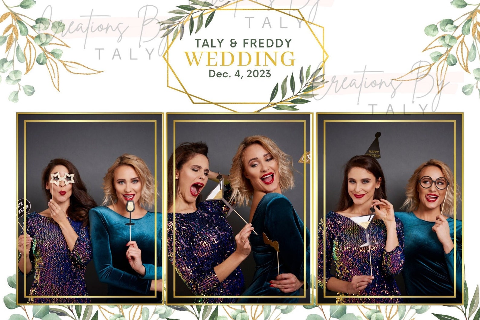 Photo Booth Template / Wedding Photo Booth Template / Minimalist Photo ...