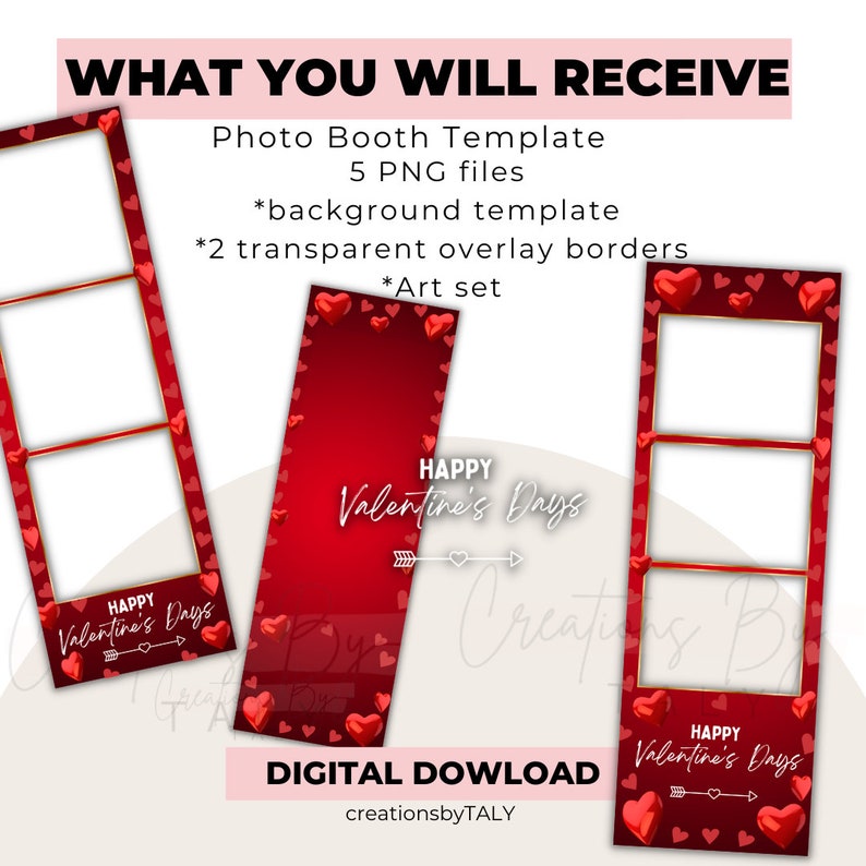 Valentine's Photo Booth Template, Valentine's Day Photo Booth Template ...
