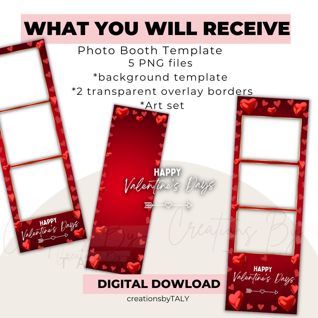 Valentine's Photo Booth Template, Valentine's Day Photo Booth Template ...