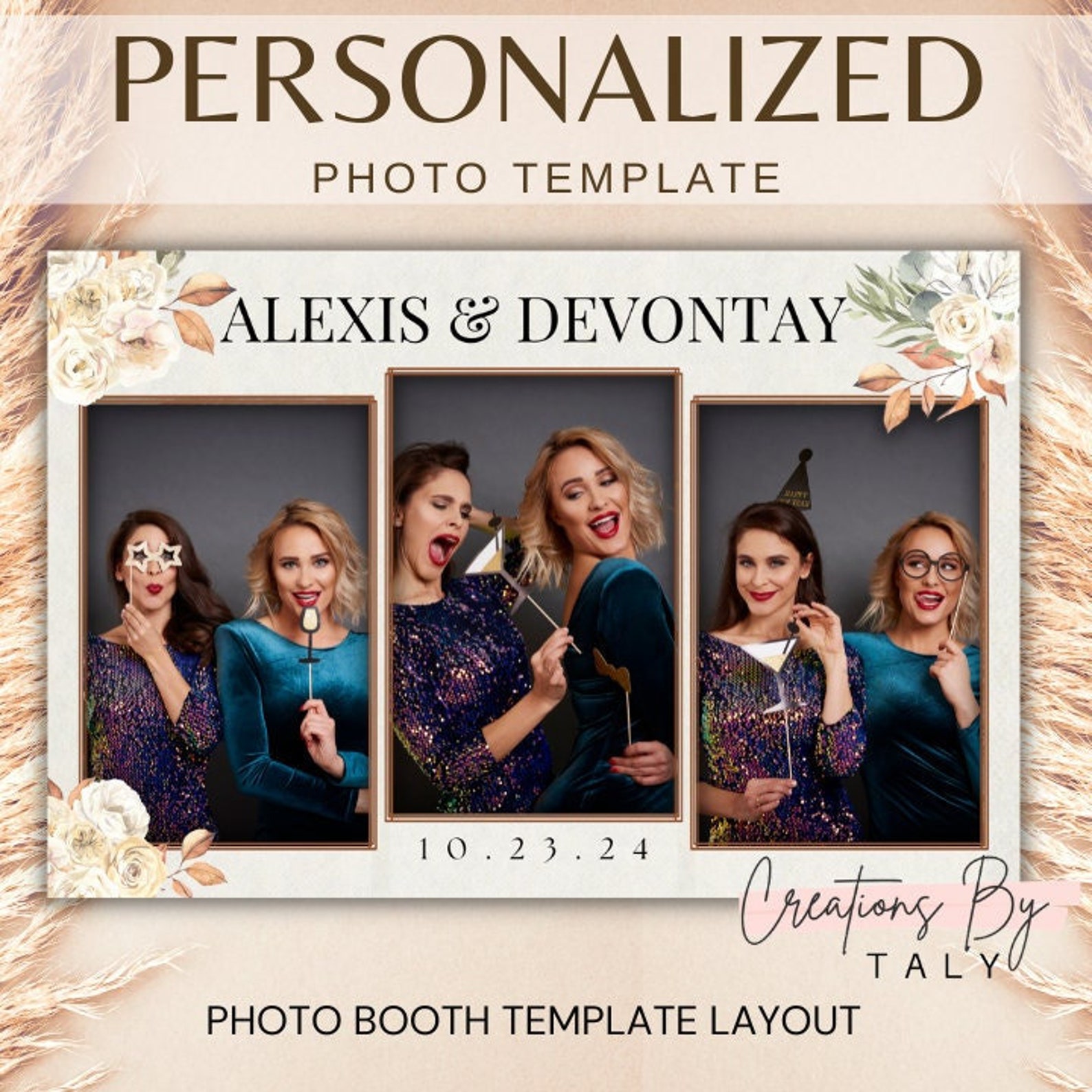 Custom Photo Booth Template Design, Personalized Digital Photobooth ...