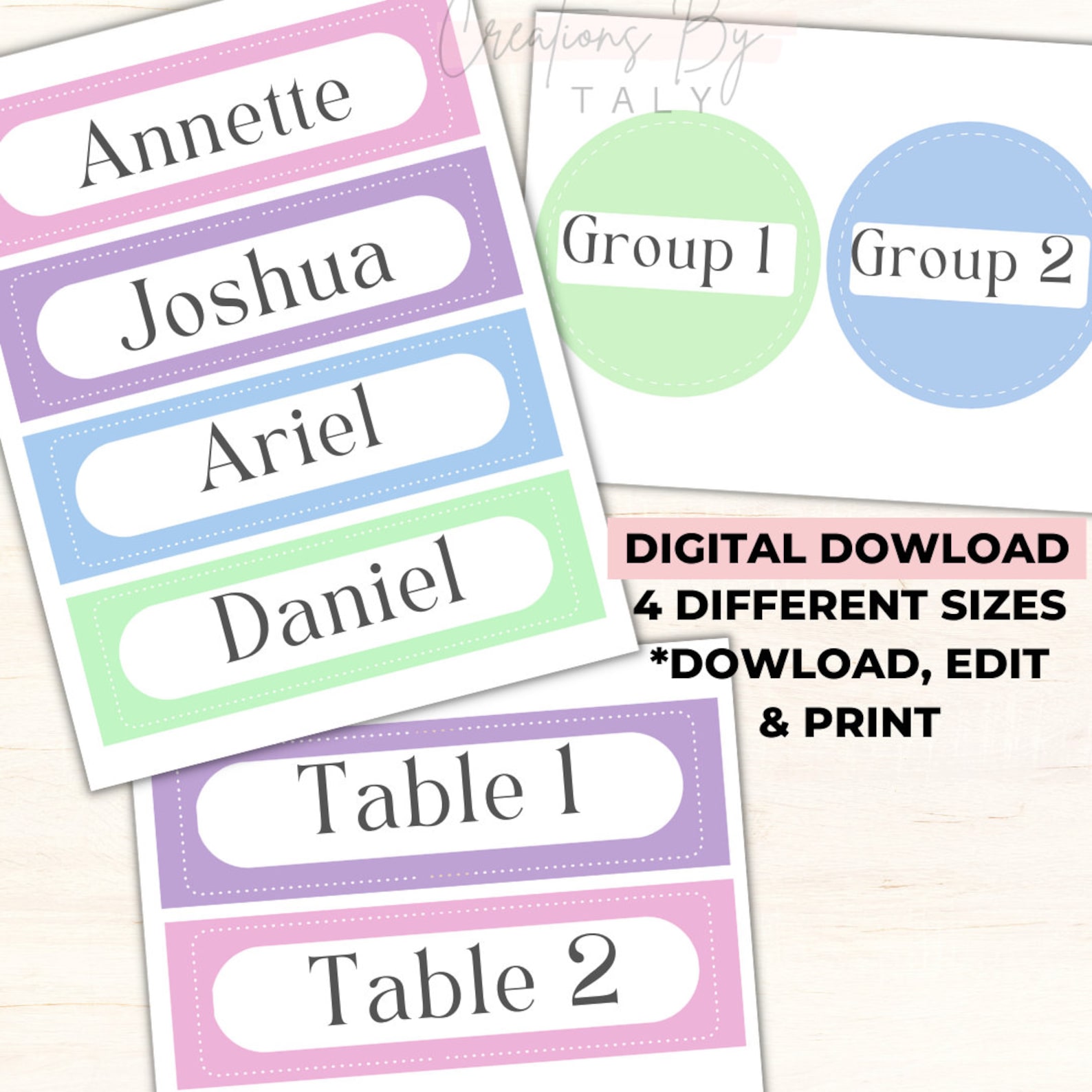 Pastel Classroom Labels, Student Locker Name Tags Pastel Color Name ...
