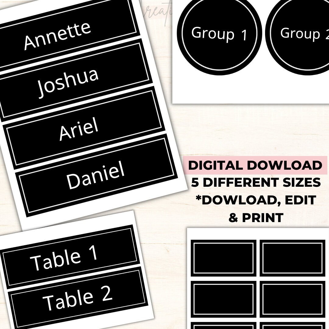 Modern Classroom Labels, Student Locker Name Tags B&W Name Tags ...