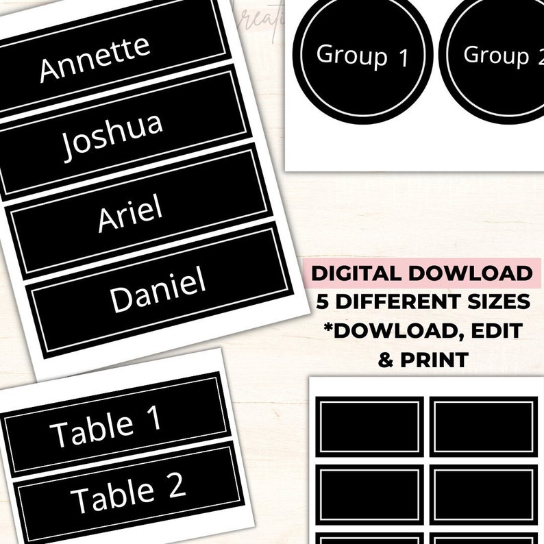 Modern Classroom Labels, Student Locker Name Tags B&W Name Tags ...