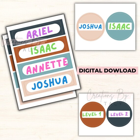 Locker Name Tags BOHO Color Name Tags Classroom Tags - Etsy