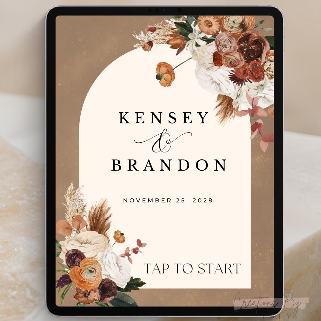 Fall Autumn Wedding Tap to Start Screen | Touch to Start Autumn ...