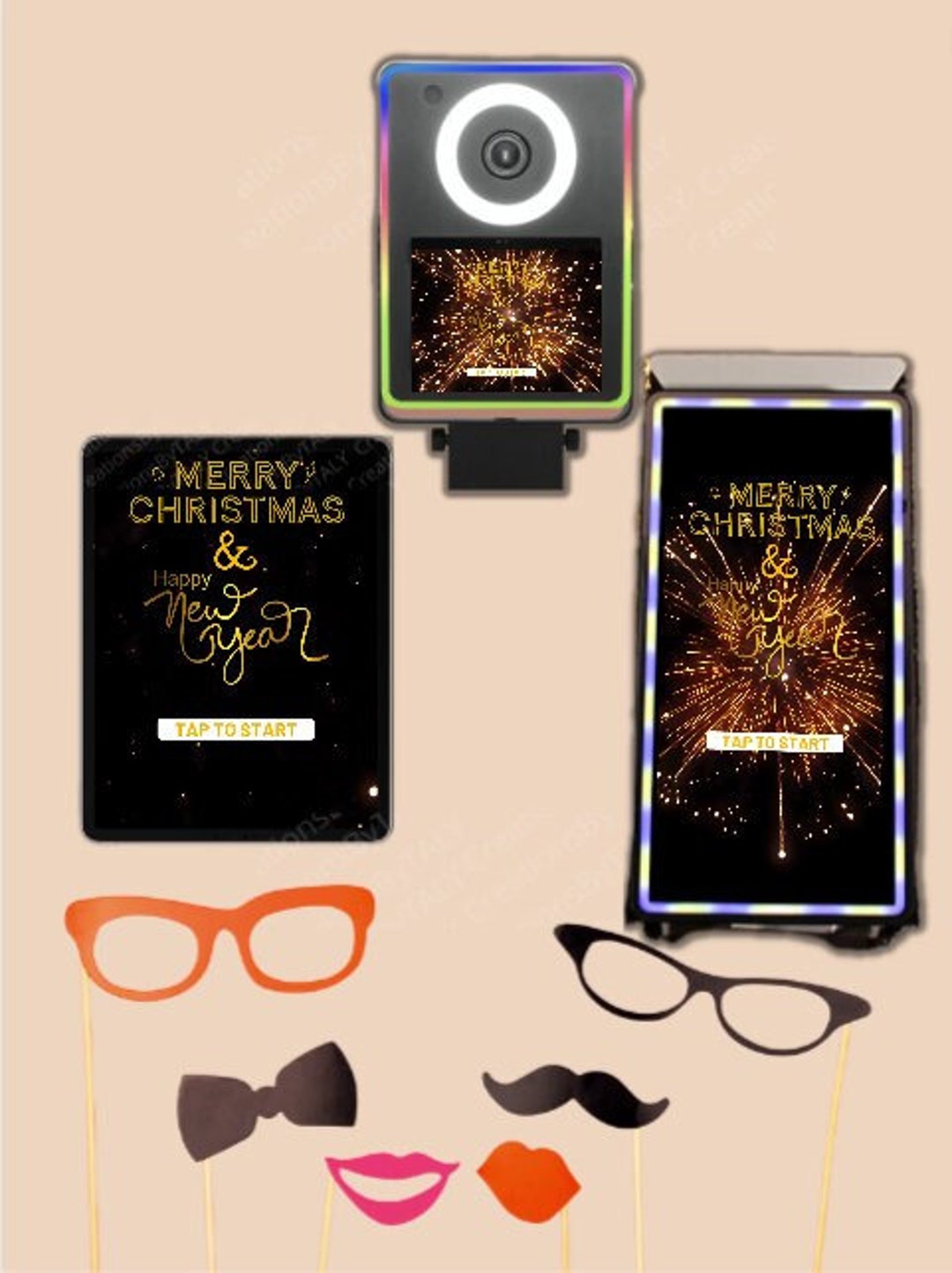 Happy New Year Photo Booth Template Christmas Tap to Start iPad Photo ...