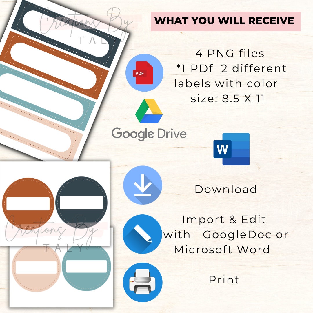 Locker Name Tags BOHO Color Name Tags Classroom Tags, Printable Labels ...