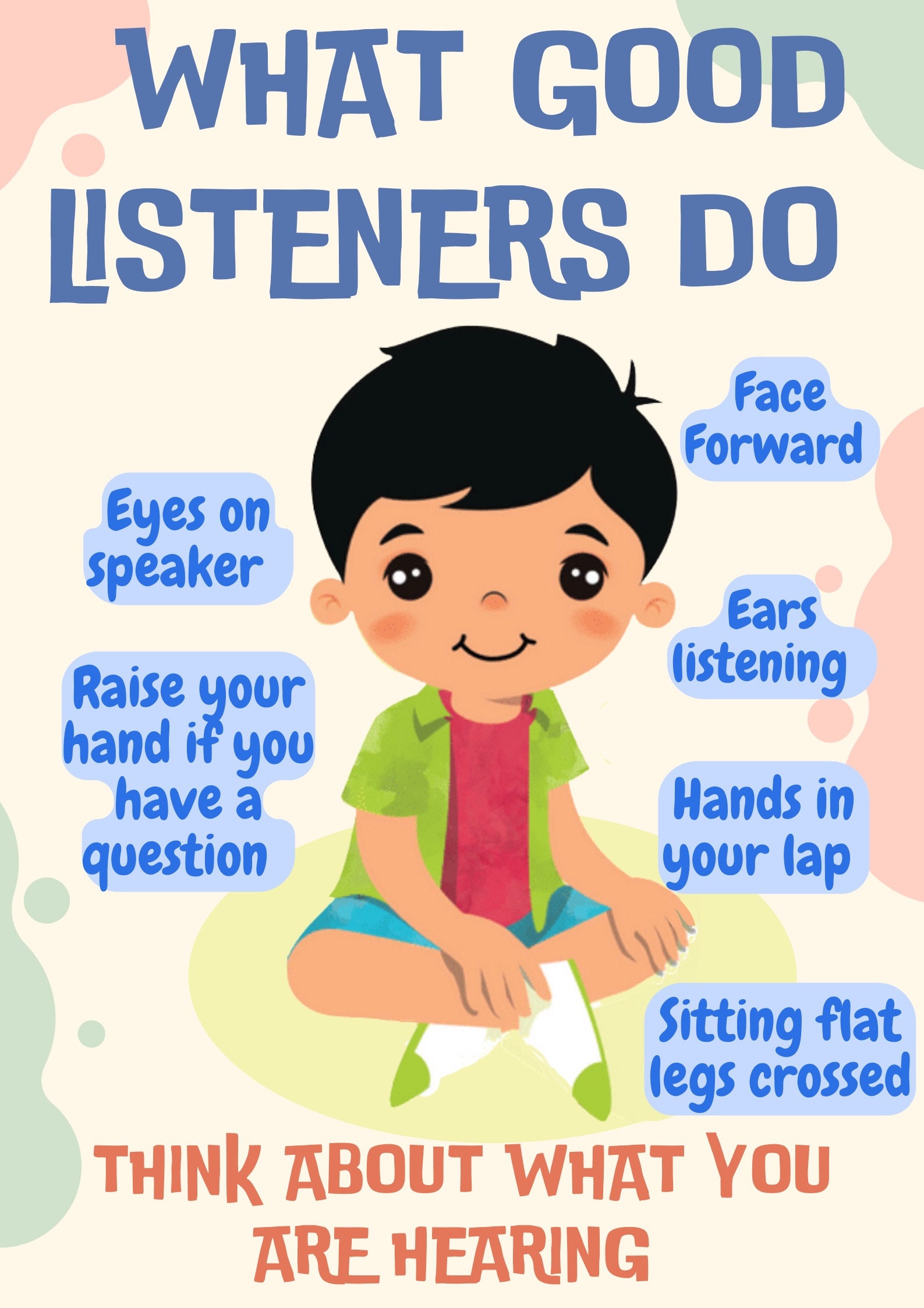 Educational Bilingual Poster Printable, English and Spanish School ...