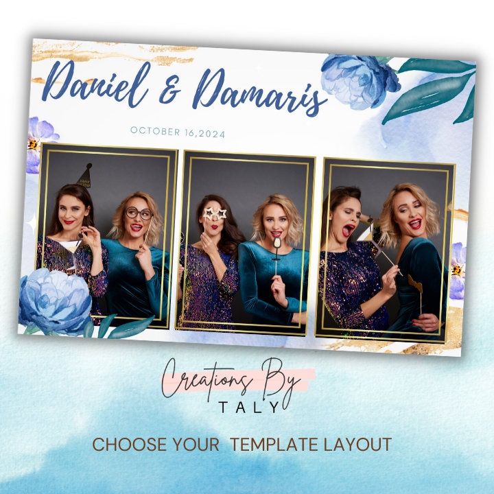 Custom Photo Booth Template Design, Personalized Digital Photobooth ...