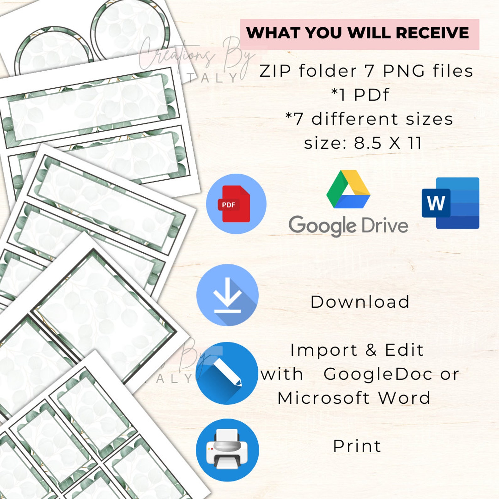 Eucalyptus Name Tags, Classroom Labels, Editable Student Locker Name ...