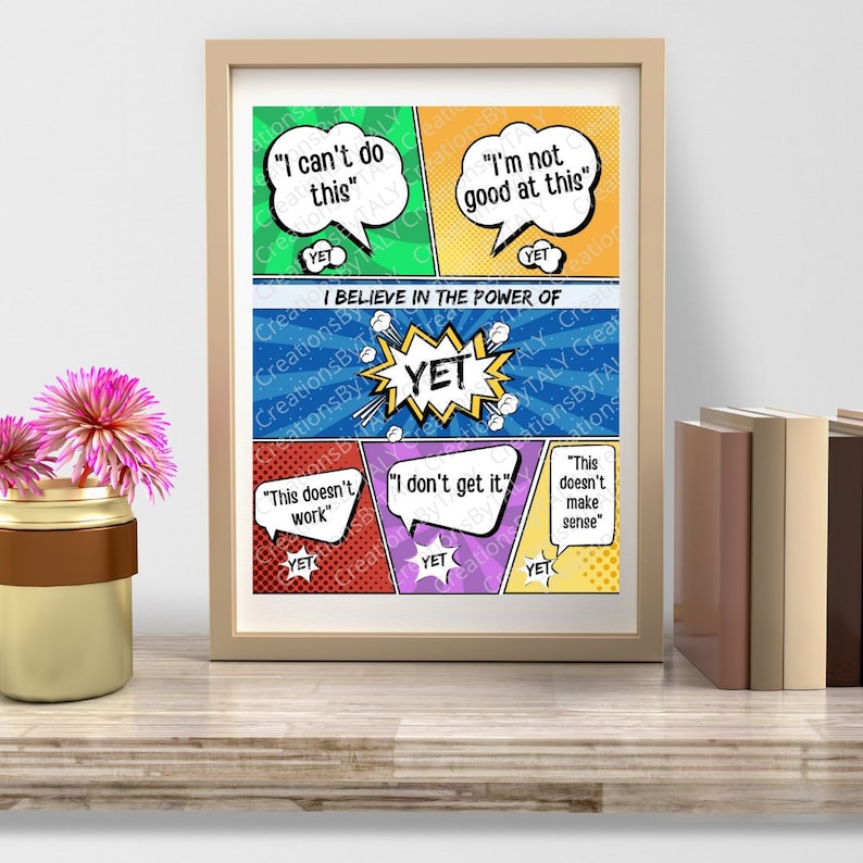 The Power of yet Digital Poster, Growth Mindset Poster, Classroom ...