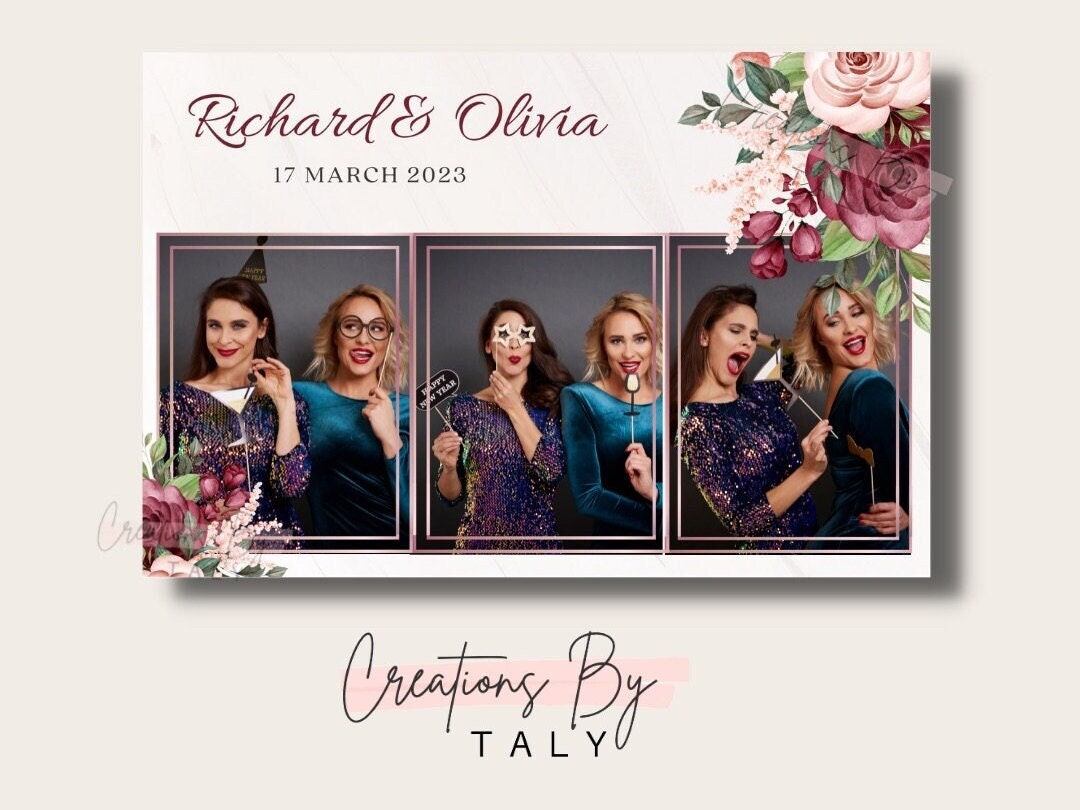 Photo Booth Template Weddding Salsa Booth Template 4x6 Template With ...