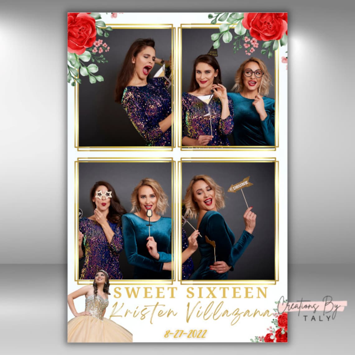 Custom Photo Booth Template Design, Personalized Digital Photobooth ...