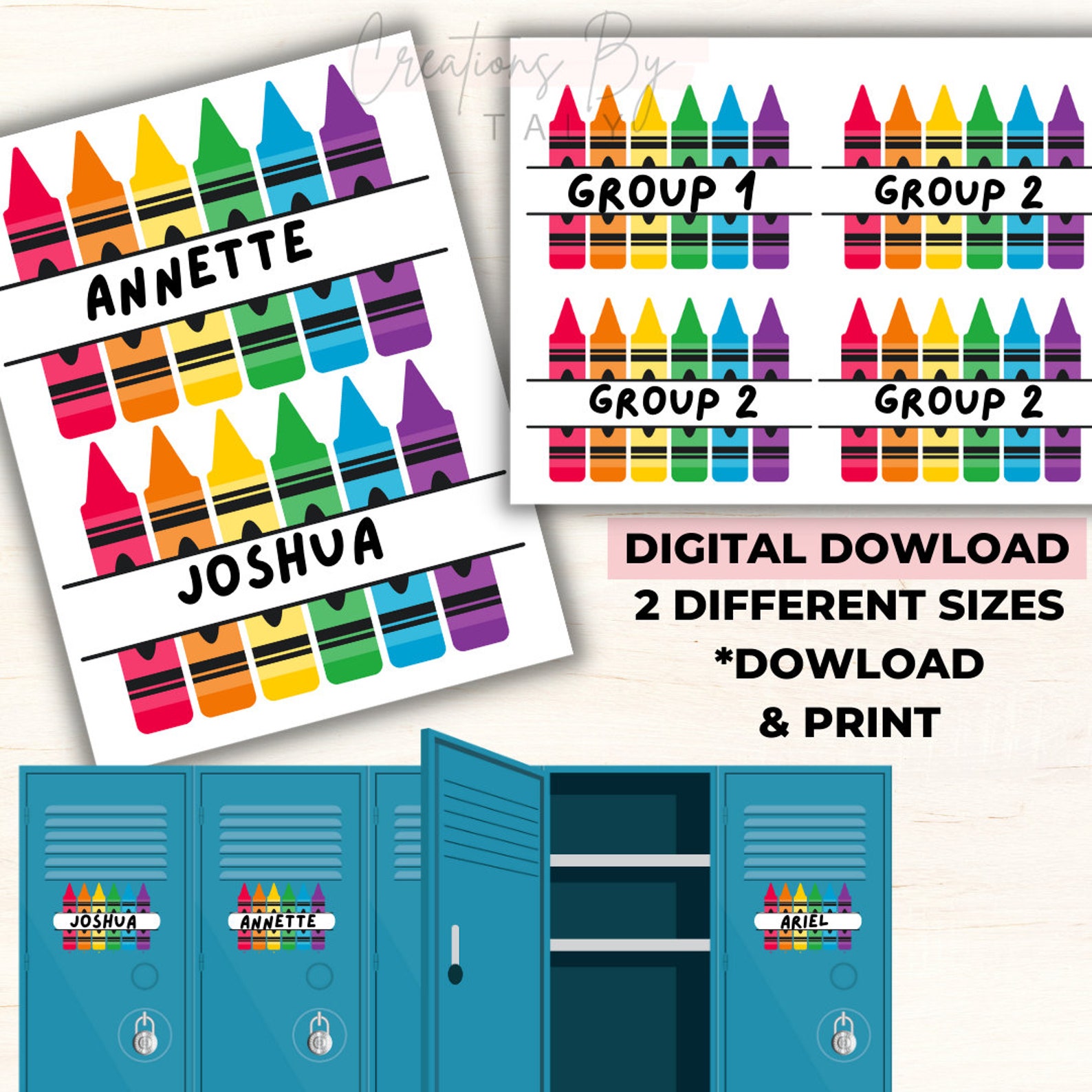 Locker Name Tags Colors Name Tags Classroom Tags, Printable Labels ...