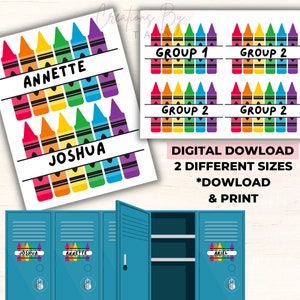 Locker Name Tags Colors Name Tags Classroom Tags, Printable Labels ...