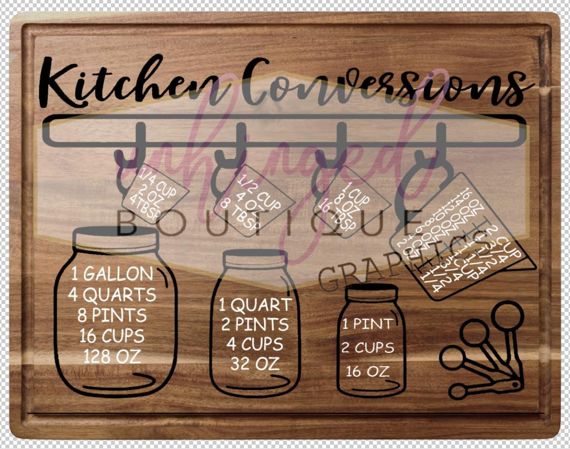 Kitchen Measurement Conversion Chart - Etsy