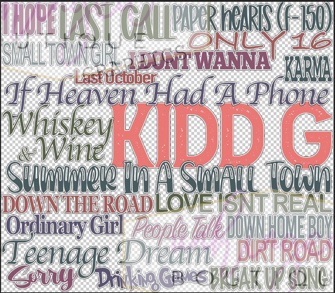 Kidd G Song Typography Digital Download - Etsy