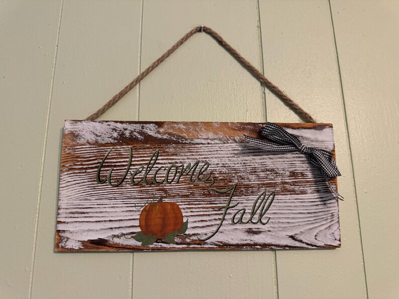 Hand Painted Welcome Fall Primitive Sign - Etsy