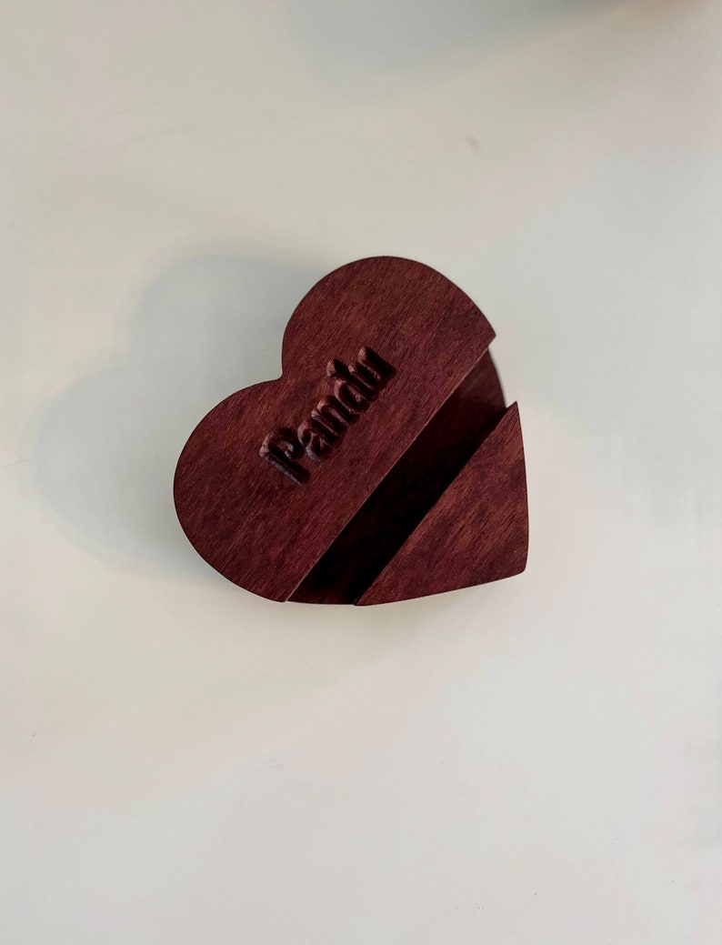 Wooden Phone Stand Heart Shaped Handmade With Natural Purple Heart Wood ...