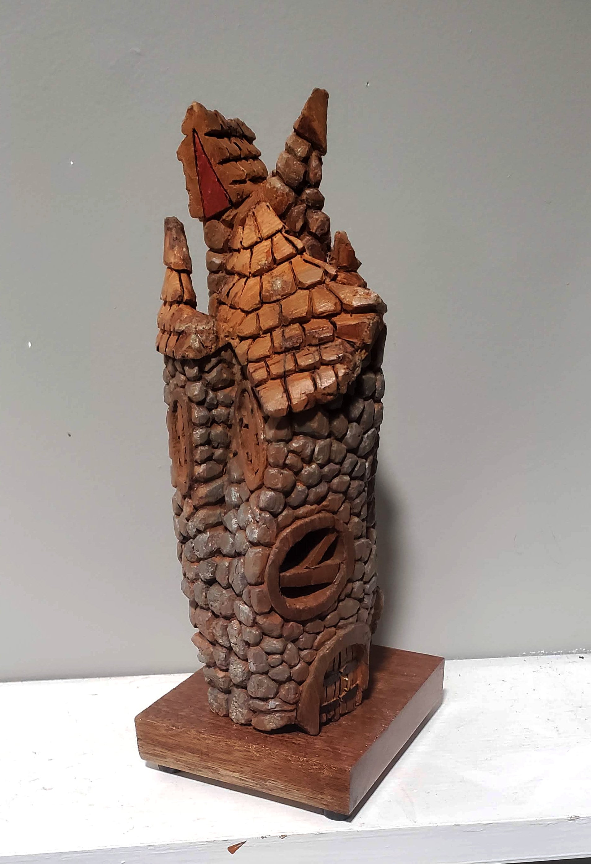 Hand Carved Bark House, Gnome Home, Fairy House, With Tree and LED ...