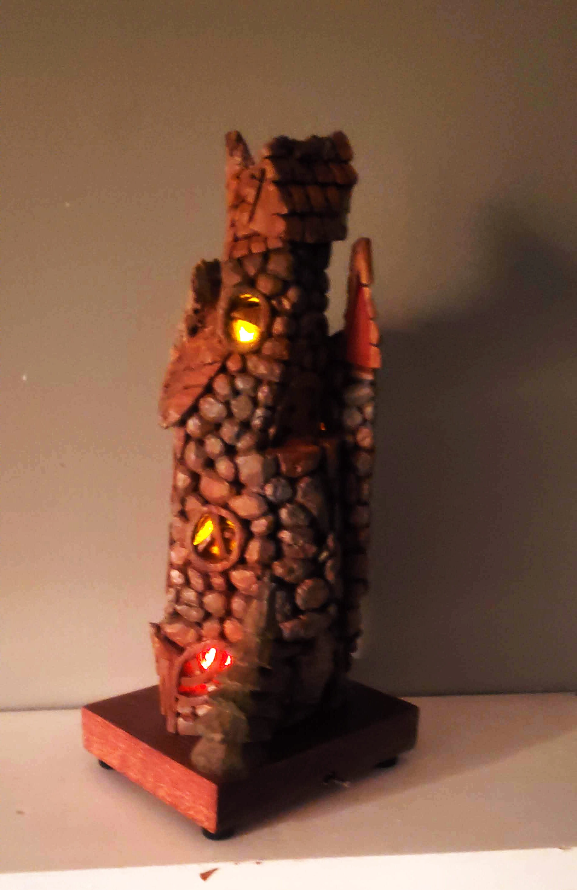Hand Carved Bark House, Gnome Home, Fairy House, With Tree and LED ...
