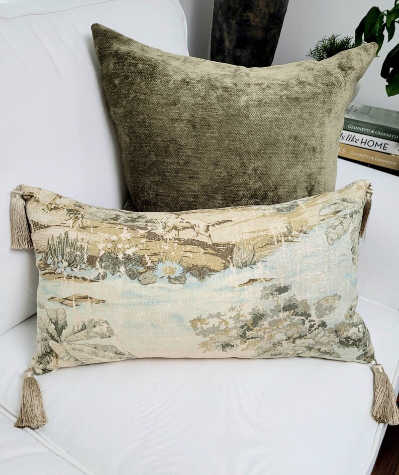 French Country Toile Pillow Toile Lumbar Pillow Bosporus - Etsy