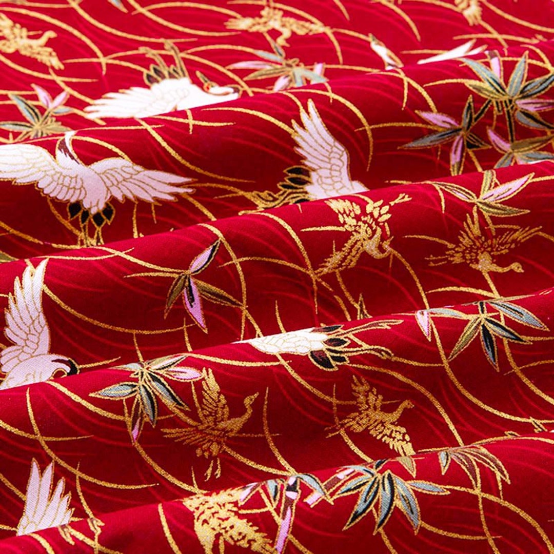 Japanese Pattern Fabric Cotton Tsuru/crane DIY - Etsy
