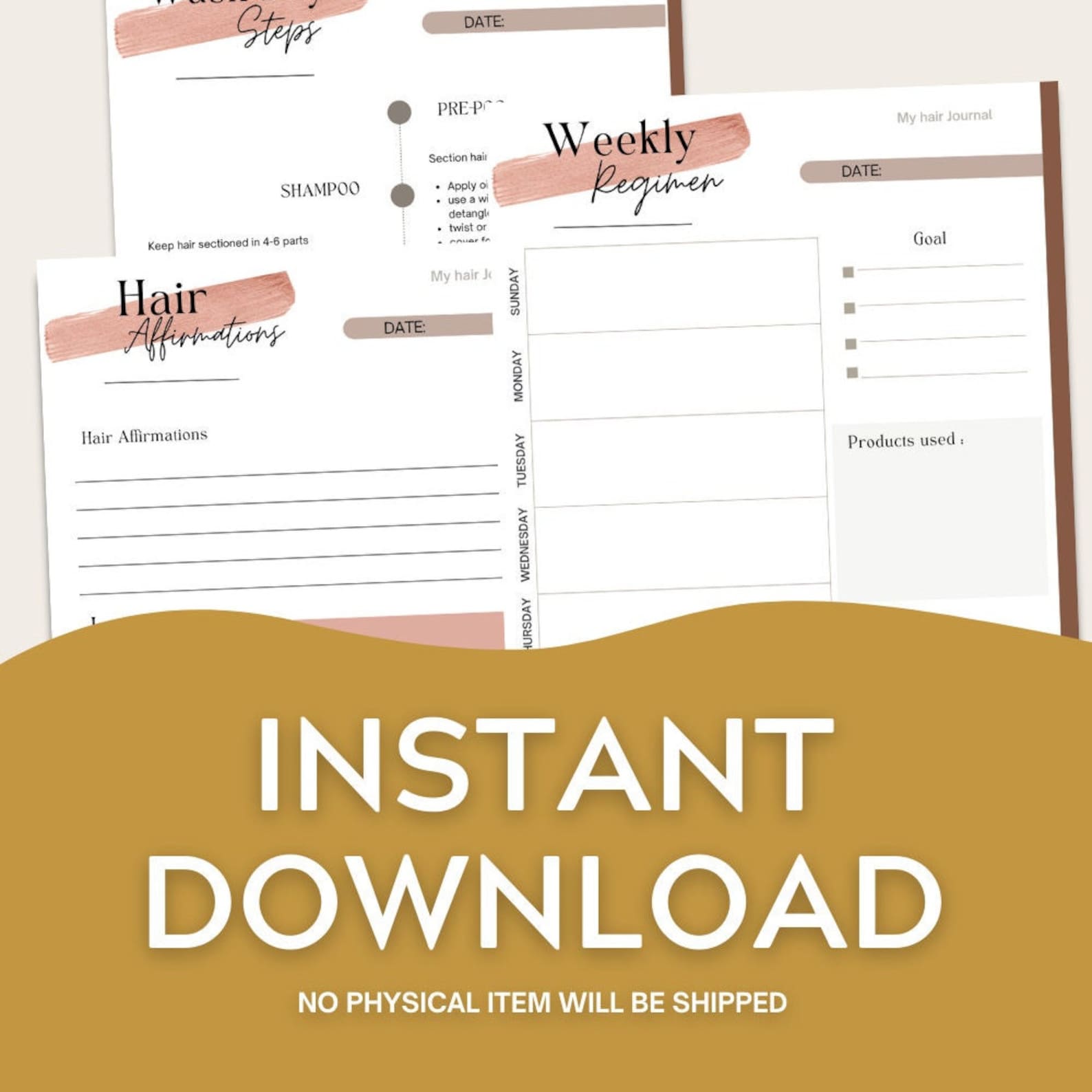 My Natural Hair Journal| Afro Hair Tracker, Printable Natural Hair ...