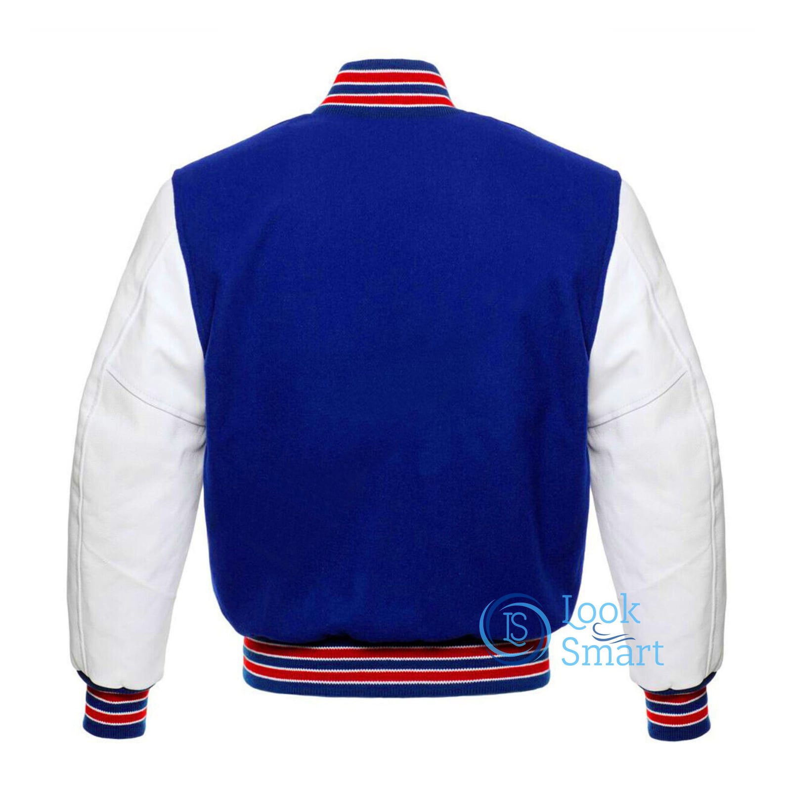 Varsity Letterman Baseball Royal Blue Wool Genuine White Leather ...