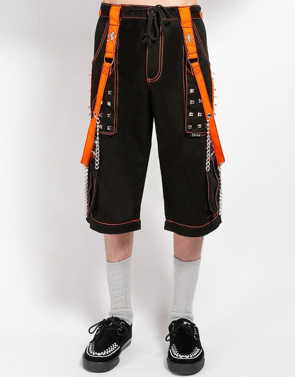 Handmade Men's Gothic Men's Step Chains Pants Orange Straps, Men's ...