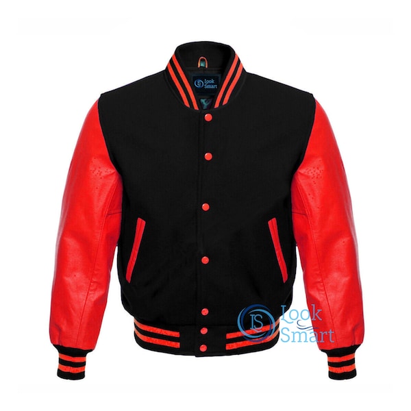 Red White and Black Varsity Jacket - Etsy