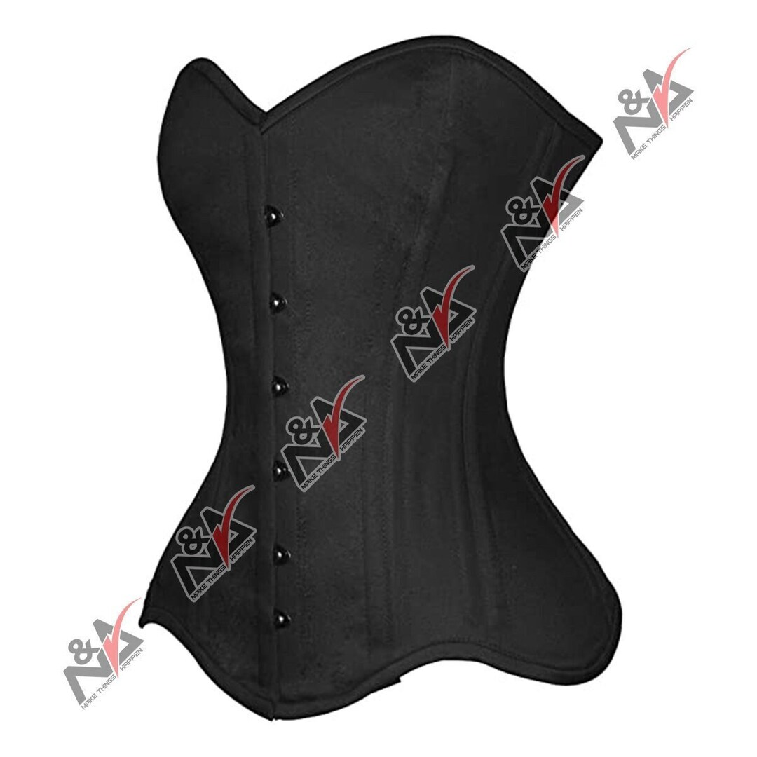 Handmade Women's Overbust Corset Double Steel Boned Waist Training ...
