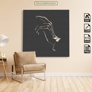 Man Hand Portrait DXF File for Laser and Plasma Cut - Svg and Png Files ...