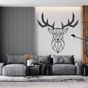 Geometric Deer Portrait DXF File for Laser and Plasma Cut - Svg and Png Files for Prints - Ai ...