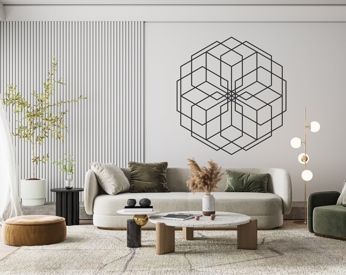 Geometric Hexagon Design DXF File for Laser and Plasma Cut - Etsy