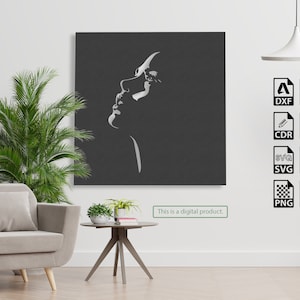 Woman Face Portrait DXF File for Laser and Plasma Cut Svg and Png Files ...