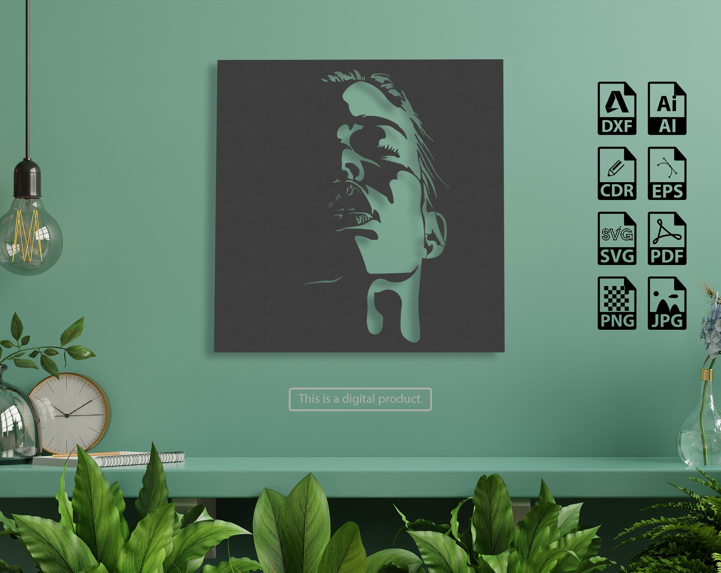 Woman Face Portrait DXF File for Laser and Plasma Cut Svg and Png Files ...