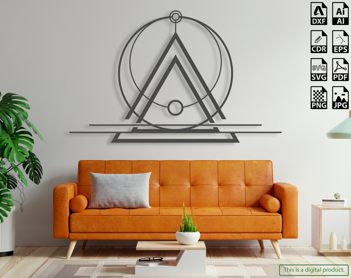 Mystic Sacred Triangle Design DXF File for Laser and Plasma Cut Svg and ...