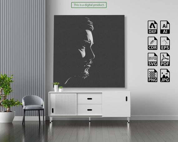 Man Face Portrait DXF File for Laser and Plasma Cut Svg and | Etsy