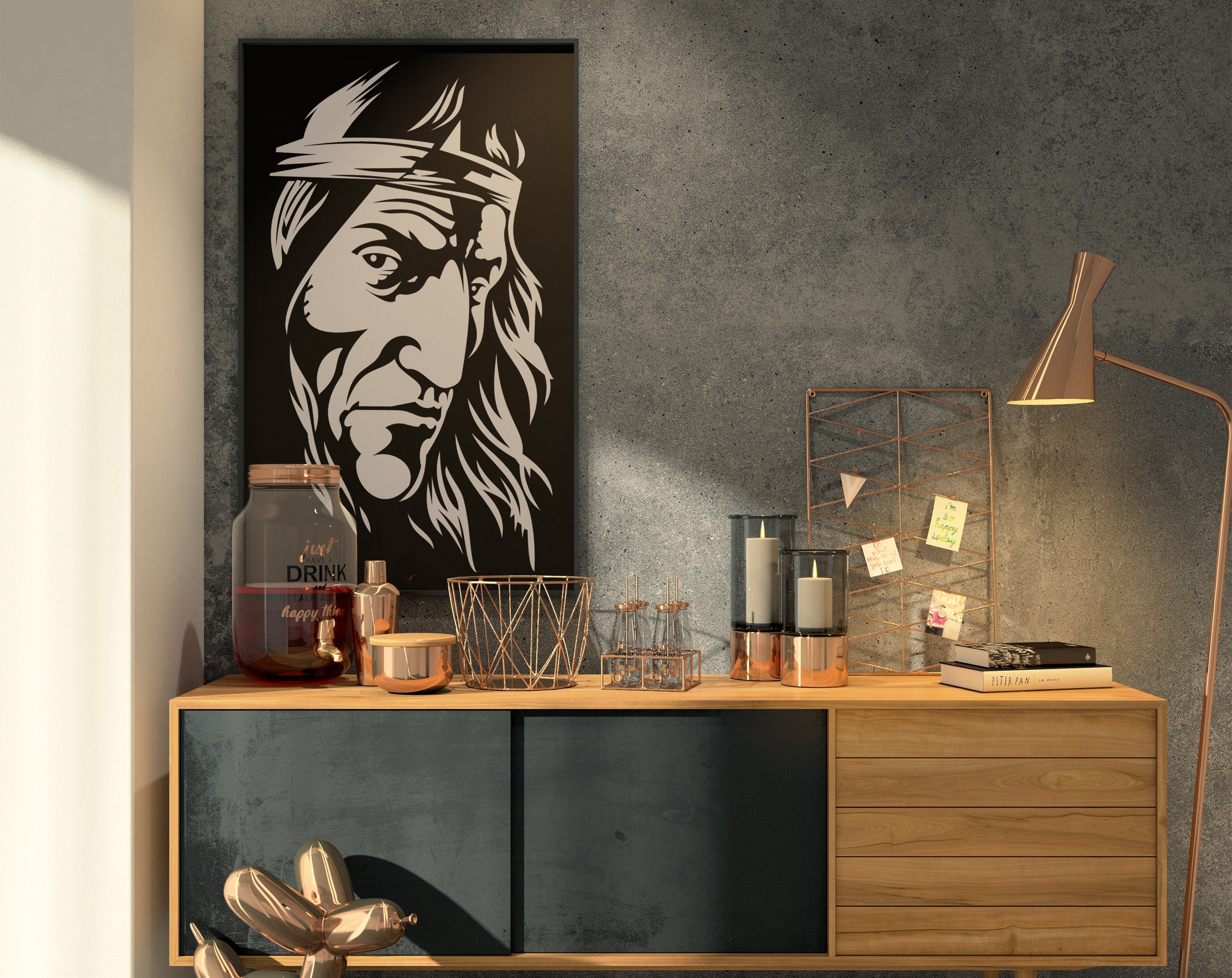 Native American Man DXF File for Laser and Plasma Cut - Svg and Png ...