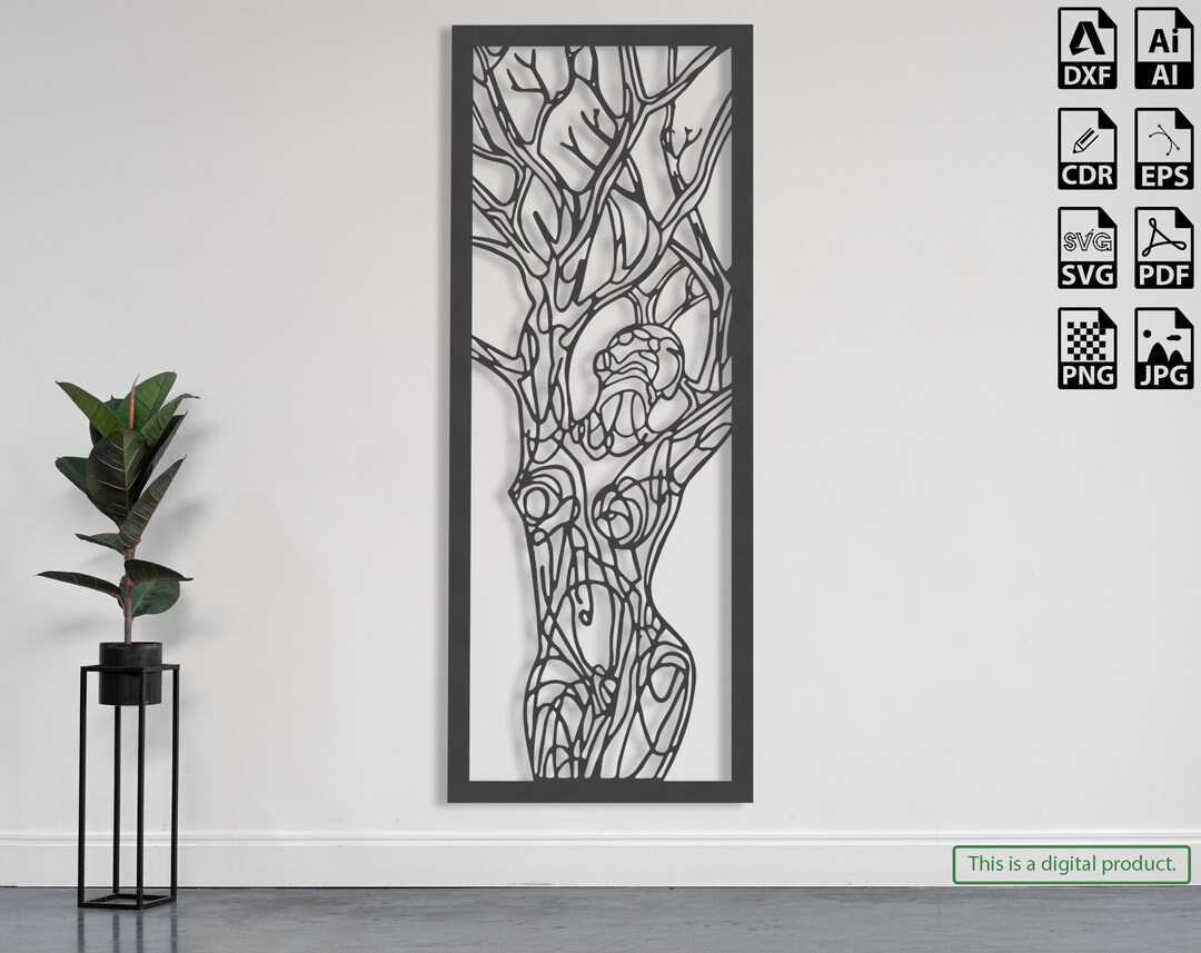 Tree Woman Portrait DXF File for Laser and Plasma Cut - Svg and Png ...