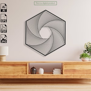 Hexagon Vortex Geometric Design DXF File for Laser and Plasma - Etsy
