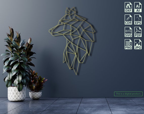 Geometric Wolf Portrait DXF File for Laser and Plasma Cut - Etsy