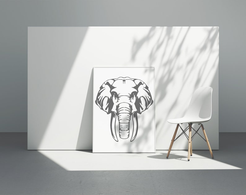 Elephant Portrait DXF File for Laser and Plasma Cut - Svg and Png Files ...
