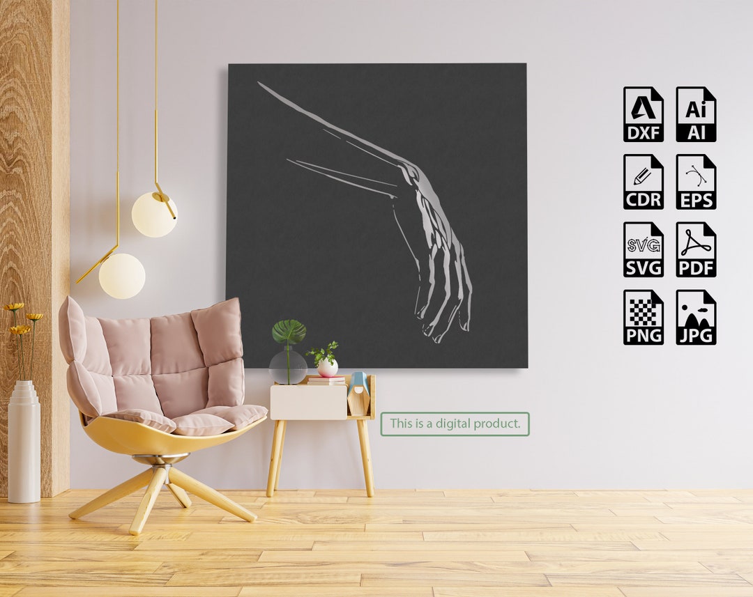 Woman Hand Portrait DXF File for Laser and Plasma Cut - Svg and Png ...